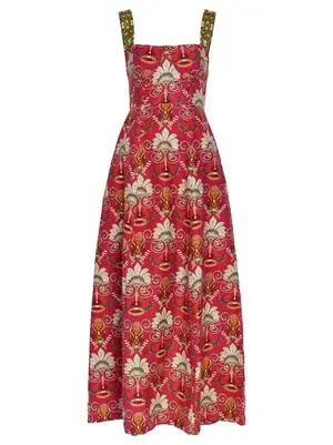 EMPORIO SIRENUSE Graphic Print Sleeveless Maxi Dress - Red