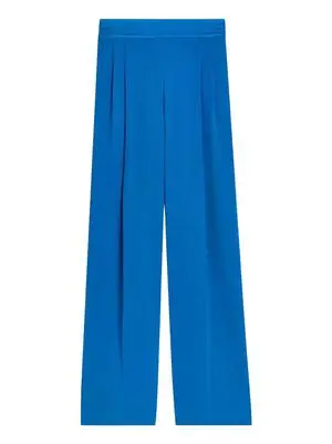 JOSEPH Pleated Wide-leg Trousers - Blue