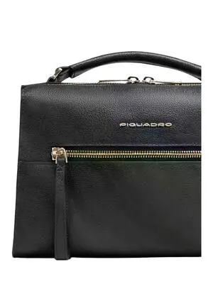PIQUADRO Leather Ipad® Mini Tote Bag - Black