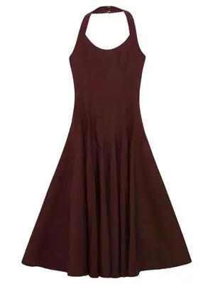 Simkhai Melissa Halterneck Midi Dress - Brown