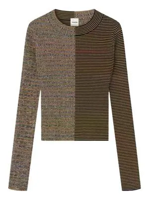 Nanushka Perrie Ribbed-knit Striped Sweater - Neutrals