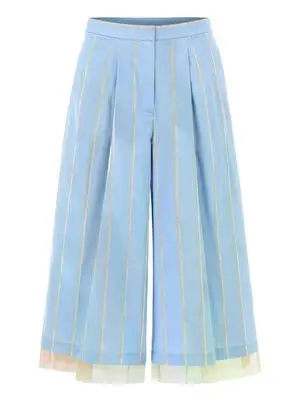 Viktor & Rolf Striped Wide Leg Trousers - Blue
