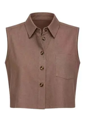 HEVRON HEVRON Katja Woven Cropped Top
