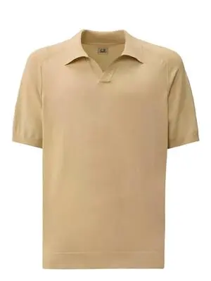 C.P. COMPANY Short-sleeve Cotton Polo Shirt - Neutrals