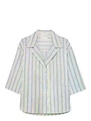 FORTE_FORTE Striped Short-sleeve Shirt - Neutrals
