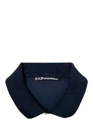 EA7 Striped-trim Short-sleeved Polo Shirt - Blue