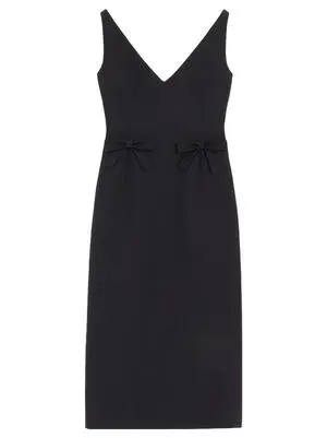 Valentino Garavani Crepe Couture Midi Dress With Bow Detail - Black