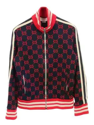 Gucci Gg Jacquard Track Jacket - Blue
