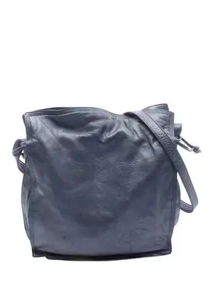 Loewe 2000s Anagram Leather Shoulder Bag - Blue