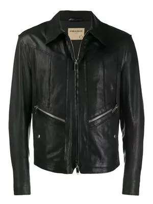 AL DUCA D’AOSTA 1902 Lambskin Zipped Leather Jacket - Black