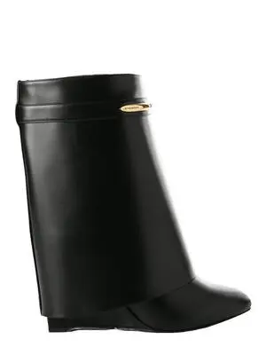 Givenchy Leather Wedge Ankle Boots - Black