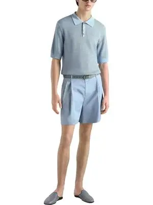 Dolce & Gabbana Silk Polo Shirt - Blue