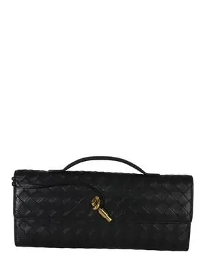 Bottega Veneta Nappa Intrecciato Andiamo Top Handle Clutch - Black