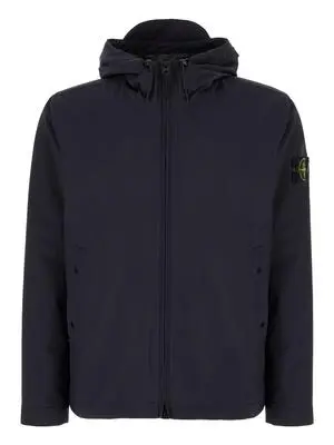Stone Island Hooded Jacket With Zip Closure - Multicolor