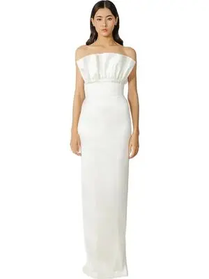 SAU LEE Strapless Satin Gown - Ivory