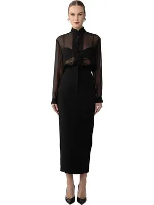 SAU LEE Niki Crepe Skirt - Black
