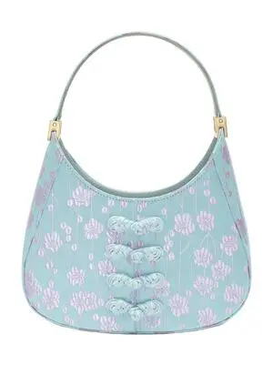 SAU LEE HANDBAGS Jacquard Mini Bag With Pipa Knot Detail - Ice Blue