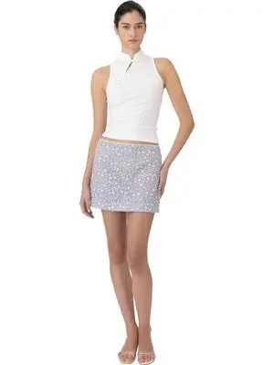 SAU LEE SAU LEE Tilly Sequin Floral Mini Skirt
