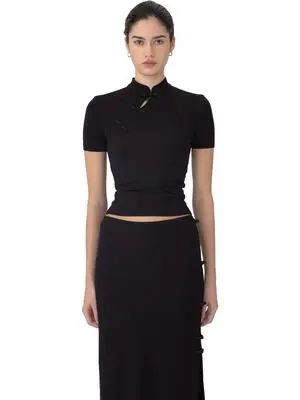 SAU LEE Timo Jersey Top - Black