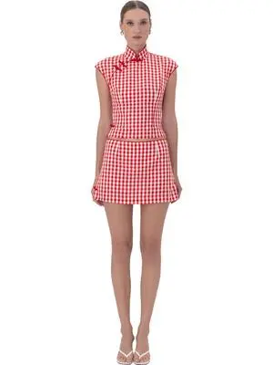 SAU LEE Zoe Mini Skirt - Red