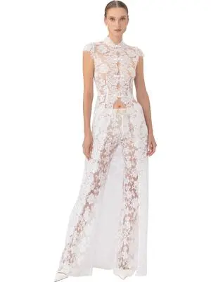 SAU LEE Saphina Lace Pants - White