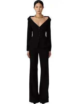 SAU LEE Nicola Twill Pants - Black