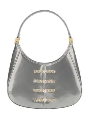 SAU LEE HANDBAGS Mini Sau Patent Bag With Crystal Embellishments - Gunmetal