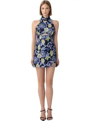 SAU LEE Sophie Embellished Mini Dress - Blue Multi