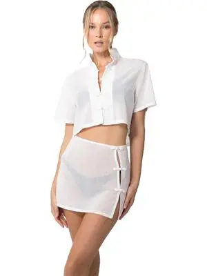 SAU LEE Devi Mini Skirt - White