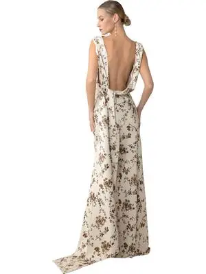 SAU LEE Callie Gown - Beige Multi
