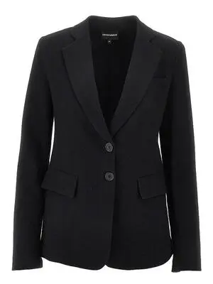 Emporio Armani Chevron Jersey Jacket - Black