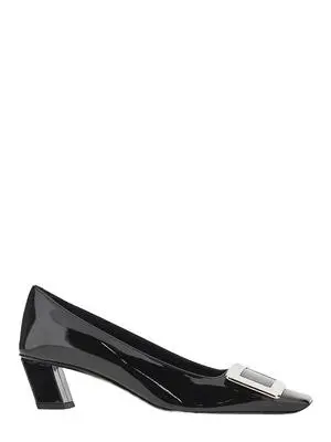 ROGER VIVIER ROGER VIVIER Belle Vivier Patent Leather Pumps With Silver Buckle Black