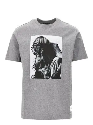 Emporio Armani Icon Photographic Print T-hirt - Grey