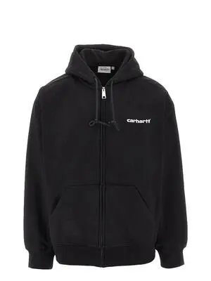 Carhartt Work In Progress Archive Lines Full-zip Hoodie With Graphic Back Detail - Black