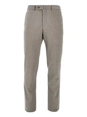 Emporio Armani Textured Wool Tailored Pants - Grey