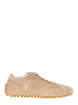 TOD'S Suede Leather "t-marathon" Sneakers - Beige