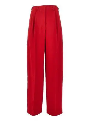 Givenchy Crepe Cady Pants With Double Pleat - Red
