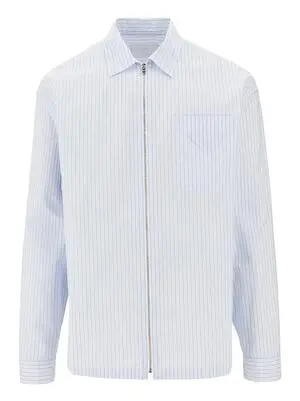 Prada Re-nylon Poplin Shirt An - Blue