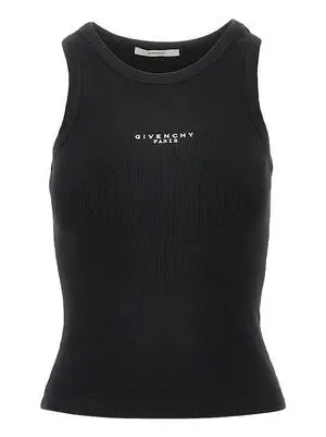 Givenchy Ribbed Cotton Tank Top - Black
