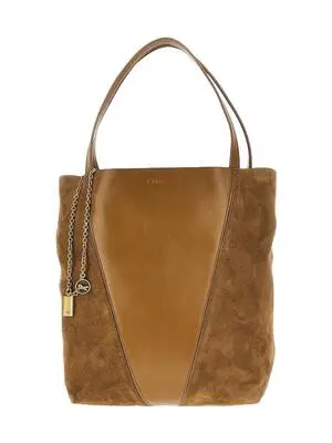 Chloé Medium Spin' Leather Tote Bag - Brown