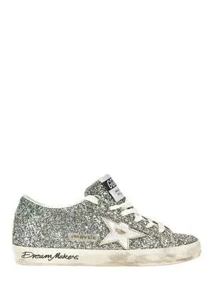 GOLDEN GOOSE GOLDEN GOOSE Super-Star Glitter Sneakers Silver