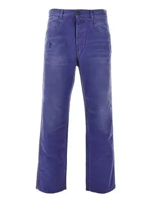 PRADA PRADA Old-Effect Twill Relaxed Fit Straight Leg Pants