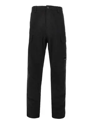 C.P. COMPANY CP COMPANY Cotton Gabardine Loose Fit Cargo Pants With Lens Detail
