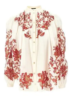Etro Printed Cotton Muslin Shirt - White