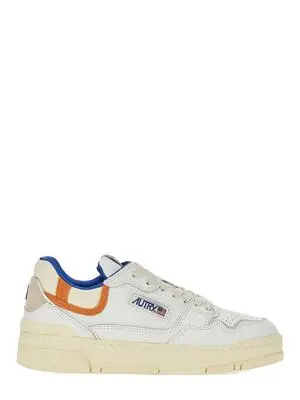AUTRY Clc Low Top Leather Sneakers With Suede Details - White