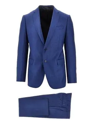Emporio Armani Silky Finish Grisaille 'm Line' Suit - Blue