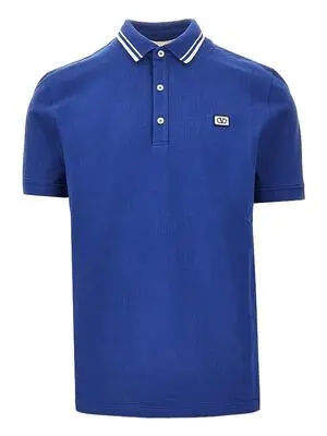 Valentino Garavani Vlogo Patch Polo Hirt - Blue