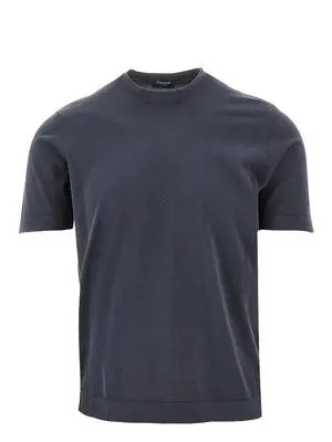 DRUMOHR Cotton Knit T-shirt - Blue