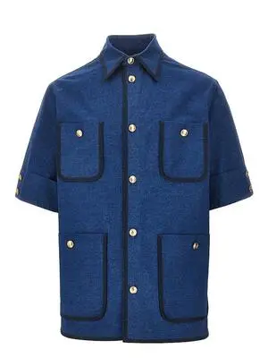 Valentino Garavani Saharian Shirt Jacket In Cotton Denim - Blue