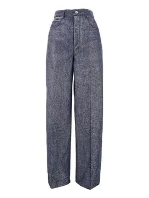 Bottega Veneta Denim-effect Wool-blend Jacquard Pants - Blue